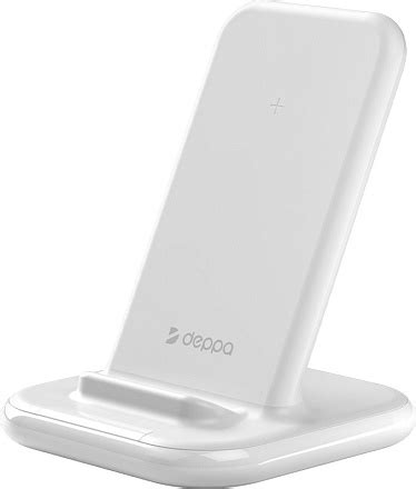 Беспроводное зарядное устройство Deppa QI Fast Charge 15 Вт белый ...