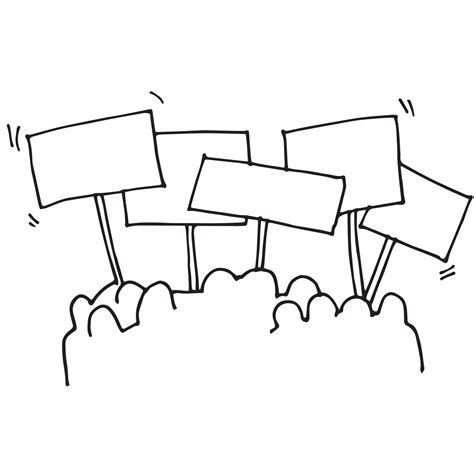 Doodle Style Vector Illustration Image Of A Rally Protest Uprising