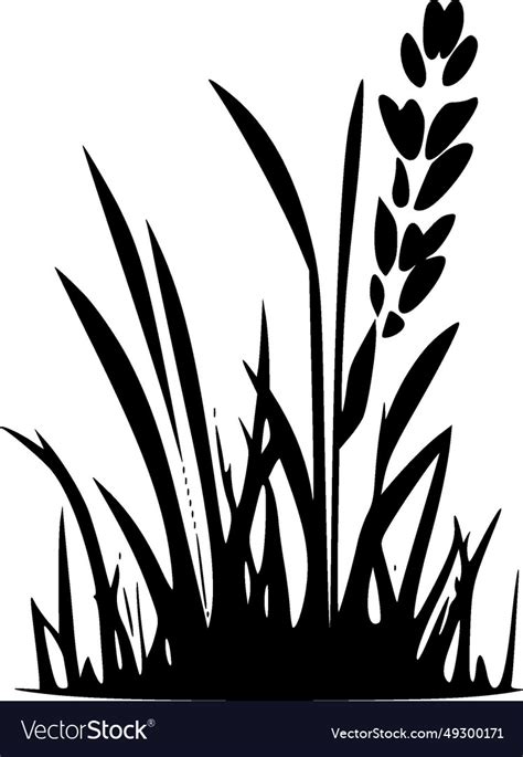 Grass Minimalist And Flat Logo Royalty Free Vector Image