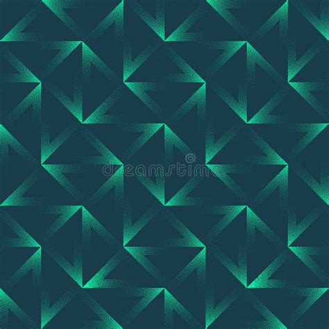 Triangular Grid Modern Geometrical Seamless Pattern Vector Turquoise Abstraction Stock Vector