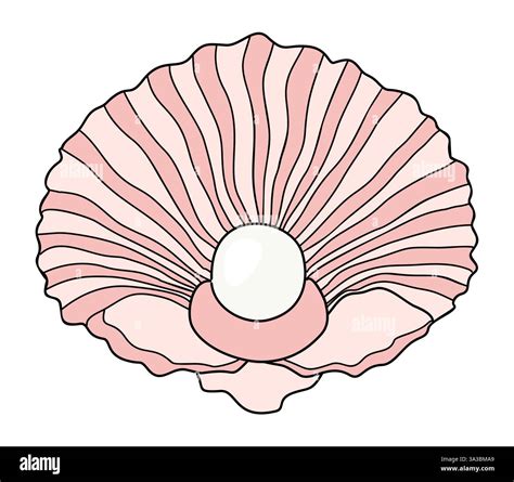Open Seashell With A Pearl Inside Vector Isolated Stock Vector Image And Art Alamy