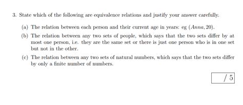 Solved State Which Of The Following Are Equivalence Chegg Com