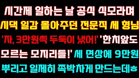 반전 신청사연 시간제 일하는 날 공식식모라며 시댁일감 몰아준 전문직 세형님3만원씩 두둑이 냈어세얼굴에 9만원뿌리고 쪽박차게만드는데실화사연사연낭독드라마라디오