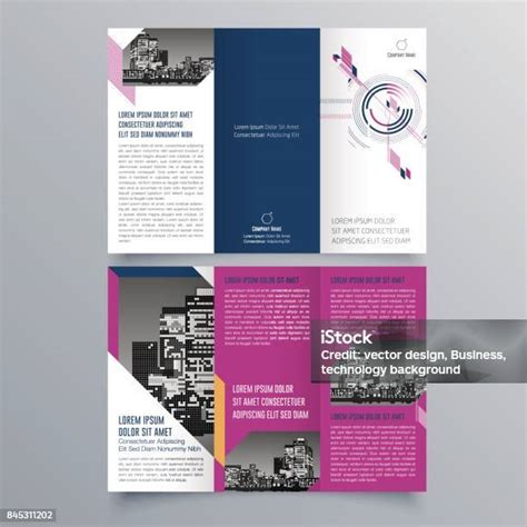 브로셔 디자인 브로셔 템플릿 창조적인 삼중 트렌드 브로셔 3단 브로슈어에 대한 스톡 벡터 아트 및 기타 이미지 3단 브로슈어 개념 개념과 주제 Istock