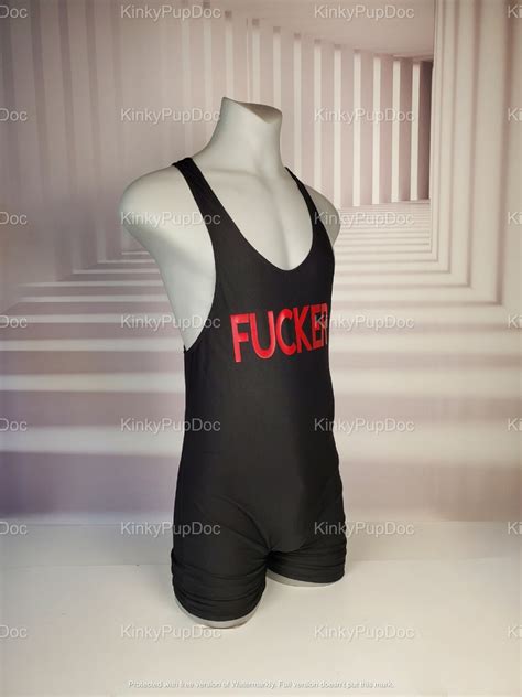 Erotic Singlet Black Fucker Fetish Party Outfit Cruise Unisex Gay Sex