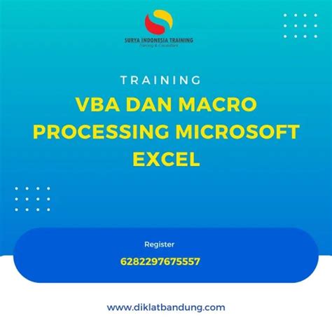 training vba dan macro processing microsoft excel diklat bandung