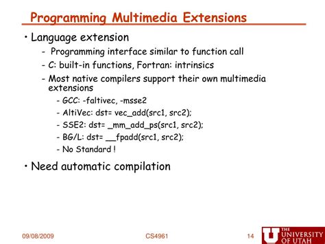 ppt cs4961 parallel programming lecture 7 introduction to simd mary