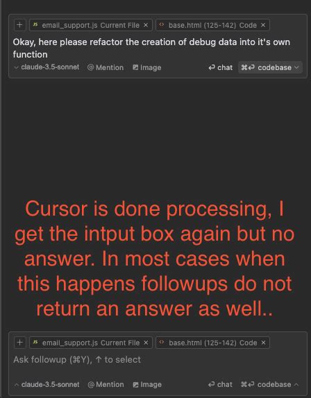 Chat Does Not Return Any Answer Bug Reports Cursor Community Forum