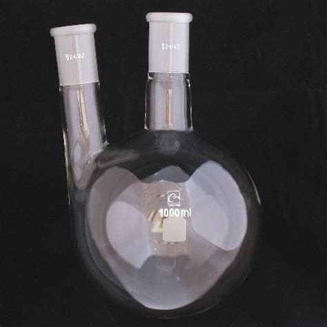 2 Neck 1000mL 1L Round Bottom Flask 24 40 Vertical Joints Lab Glass CTechGlass Com