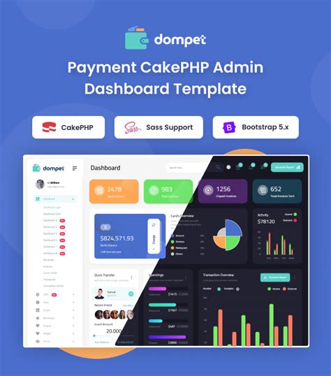 Dompet Payment CakePHP Admin Dashboard Template ThemeMag