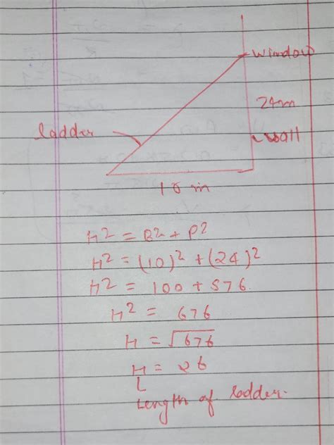 A Ladder Is Placed In Such A Way That Its Foot Is At A Distance Of 10