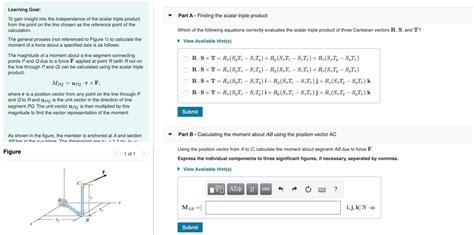 Solved Learning Goal Part A Finding The Scalar Triple Chegg Com