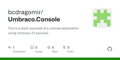 github bcdragomir umbraco console this is a basic example of a