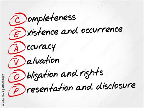 Assertions Ceavop Completeness Existence And Occurrence Accuracy Valuation Obligation And