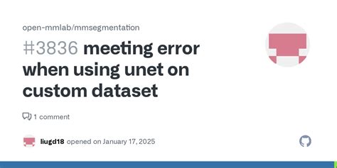 Meeting Error When Using Unet On Custom Dataset · Issue 3836 · Open Mmlabmmsegmentation · Github