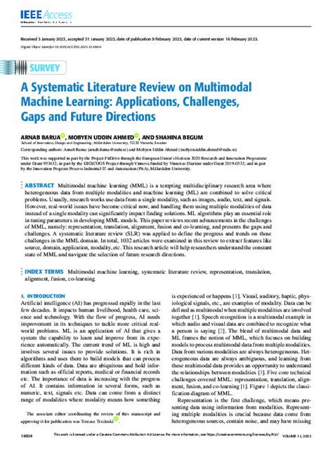 Pdf A Systematic Literature Review On Multimodal Machine Learning