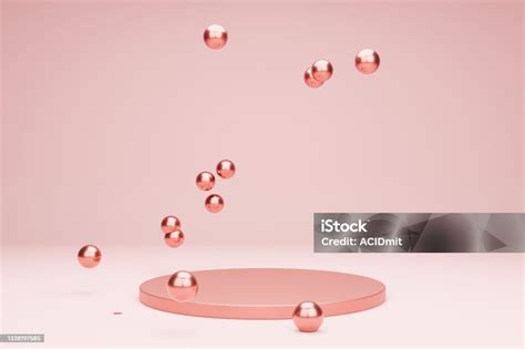 금속 거품제품 프레젠테이션을 위한 연단 차분한 파스텔 색상의 3d 모델링 씬 간단한 기하학적 3d 요소로 빈 쇼케이스 모형 강단에 대한 스톡 사진 및 기타 이미지 Istock