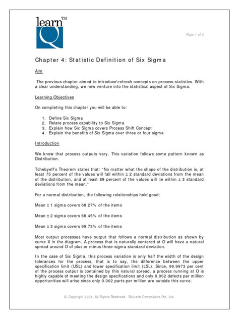chapter 4 pdf standard deviation six sigma