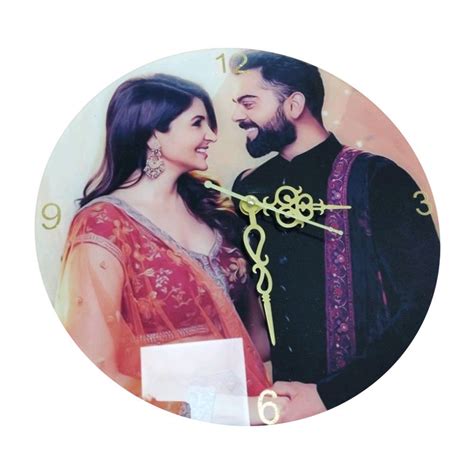 Multicolor Plastic Photo Frame Wall Clock For Home Size 8inch At