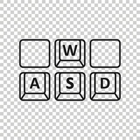 Wasd Button Icon In Flat Style Keyboard Vector Illustration On White Isolated Background