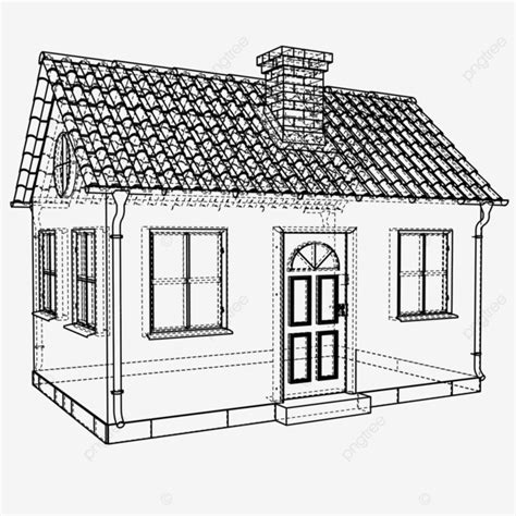 Private House Sketch Vector Rendering Of 3d Project Elevation