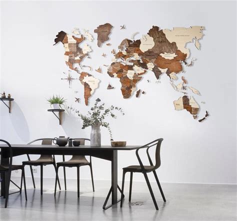 Wooden World Wall Map