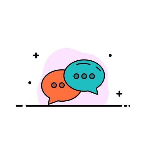 Chat Chatting Conversation Dialogue Business Flat Line Filled Icon Vector Banner Template