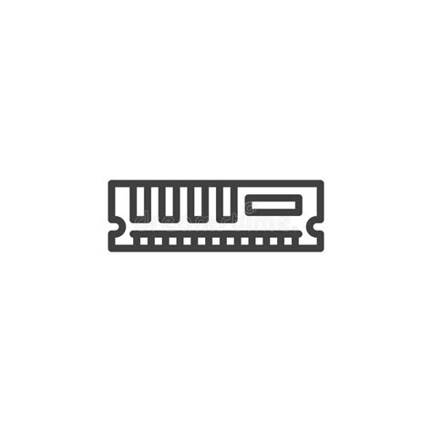 ram random access memory line icon outline vector sign linear style