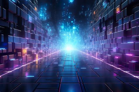 Premium Ai Image Data Binary Flow Rolling On Futuristic Technology