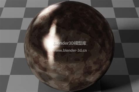 褐色迷彩金属贴图 Blender材质球纹理贴图模型下载 Blender3d模型库