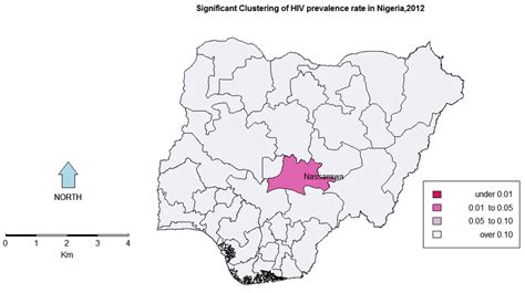 Significant Spatial Clustering Of Hiv Prevalence Rate In 2012