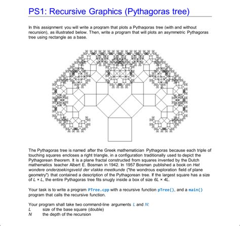 Ps1 Recursive Graphics Pythagoras Tree In This
