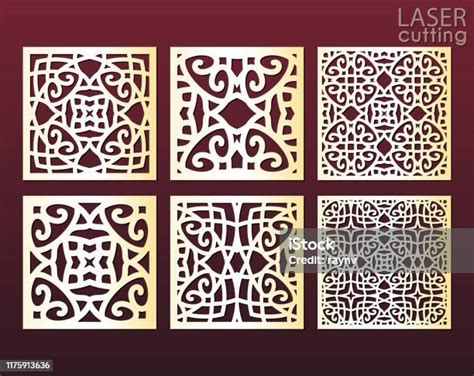 레이저 컷 캐비닛 프렛 워크 아랍어 스타일의 패널을 천공 장식 패널 템플릿 은 외부 절단 설정 실루엣 기하학적 패턴입니다 금속 종이 또는 나무 조각 야외 화면 Diy에 대한
