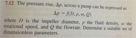 Solved 712 Use D P And ω As Repeating Variables For