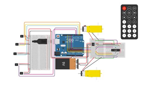Circuit Design Line Following Bot Tinkercad