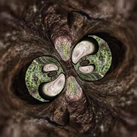 A Complex Symmetrical Pattern That Resembles Organic Shapes And Textures Stock Illustration