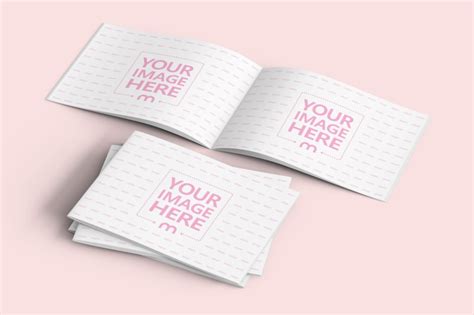 Magazine Landscape A4 Stack Mockup Mediamodifier