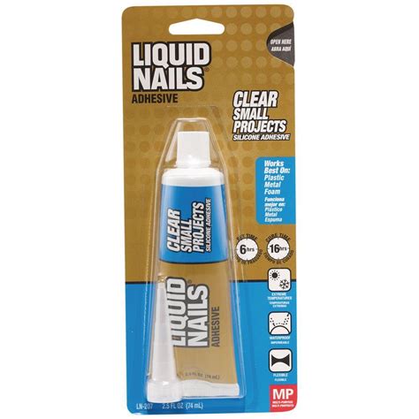 Liquid Nails 2 5 Oz Clear Small Projects Silicone Adhesive Ln 207