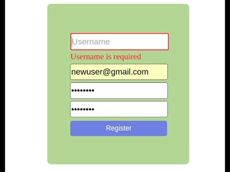 Javascript Form Validation Code Example