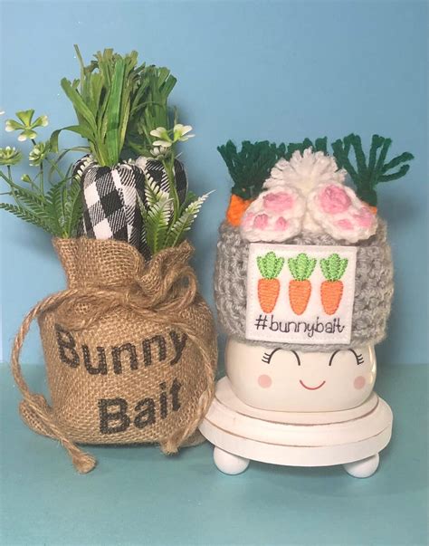 Crocheted Marshmallow Mug Hat “bunny Bait” Etsy