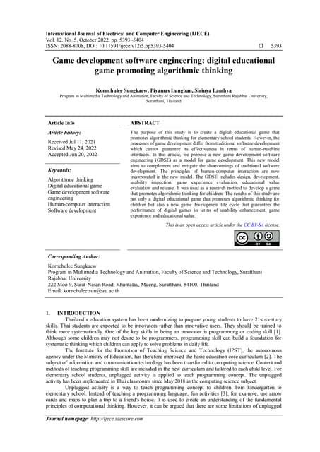 Game Development Software Engineering Digital Educational Game