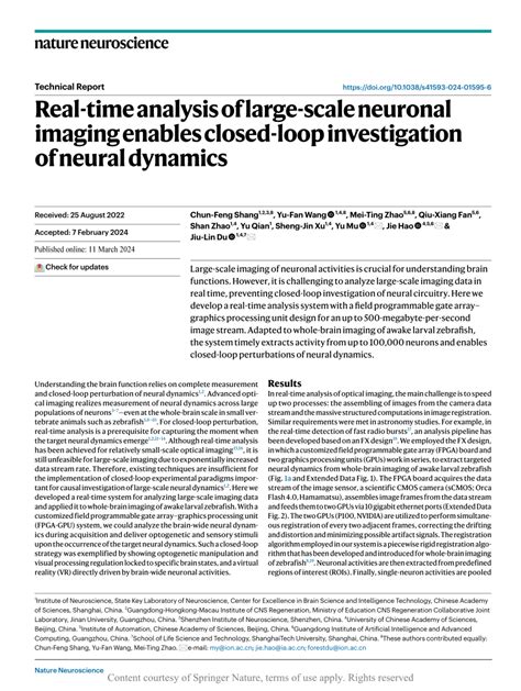 Real Time Analysis Of Large Scale Neuronal Imaging Enables Closed Loop Investigation Of Neural
