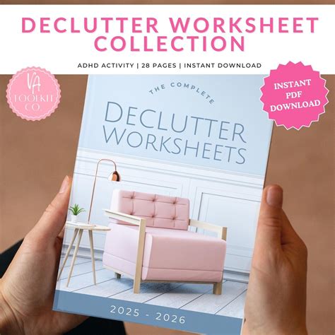 Declutter Worksheet Printable Home Organization Planner Declutter Tracker Checklist For