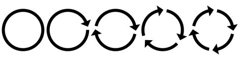 Set Of Circular Arrows Icons Rotational Cycle With Arrows Rotating