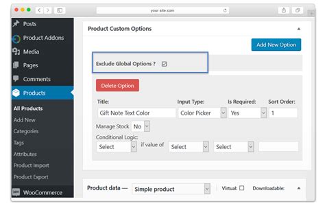 Woocommerce Custom Product Addons Extendons