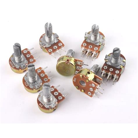 Vr ตัวต้านทานปรับค่าได้ 3 ขา B5k10k20k50k100kohm โวลลุ่ม โพเทนซิโอมิเตอร์ Vr Wh148