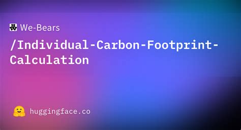 We Bears Individual Carbon Footprint Calculation At Main
