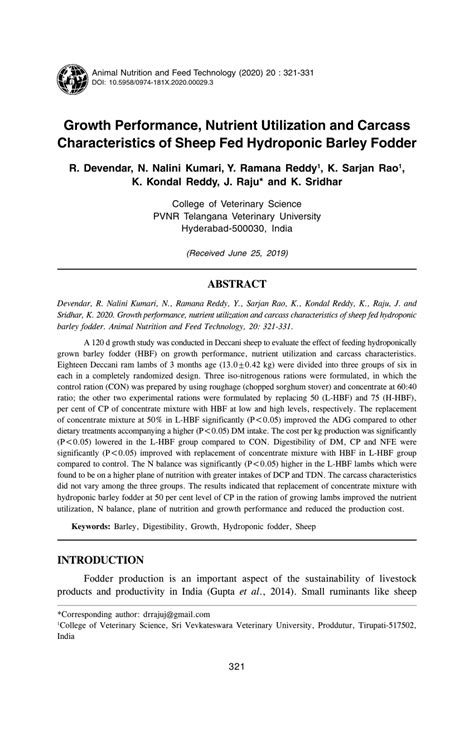 Pdf Growth Performance Nutrient Utilization And Carcass