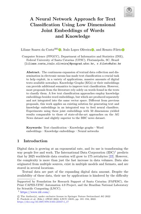 pdf a neural network approach for text classification using low