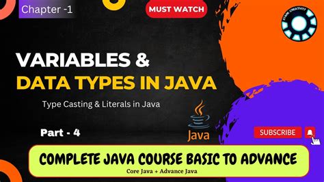Variables And Data Types In Java Ch 1 P 4 Complete Java Course For